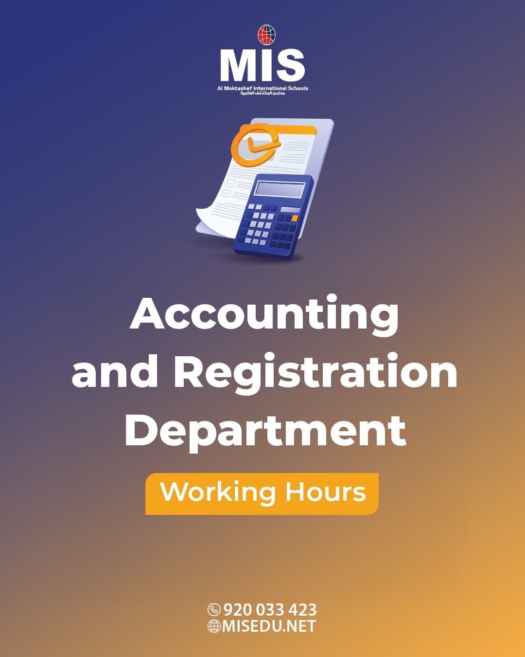 Accounting and Registration Department – MIS